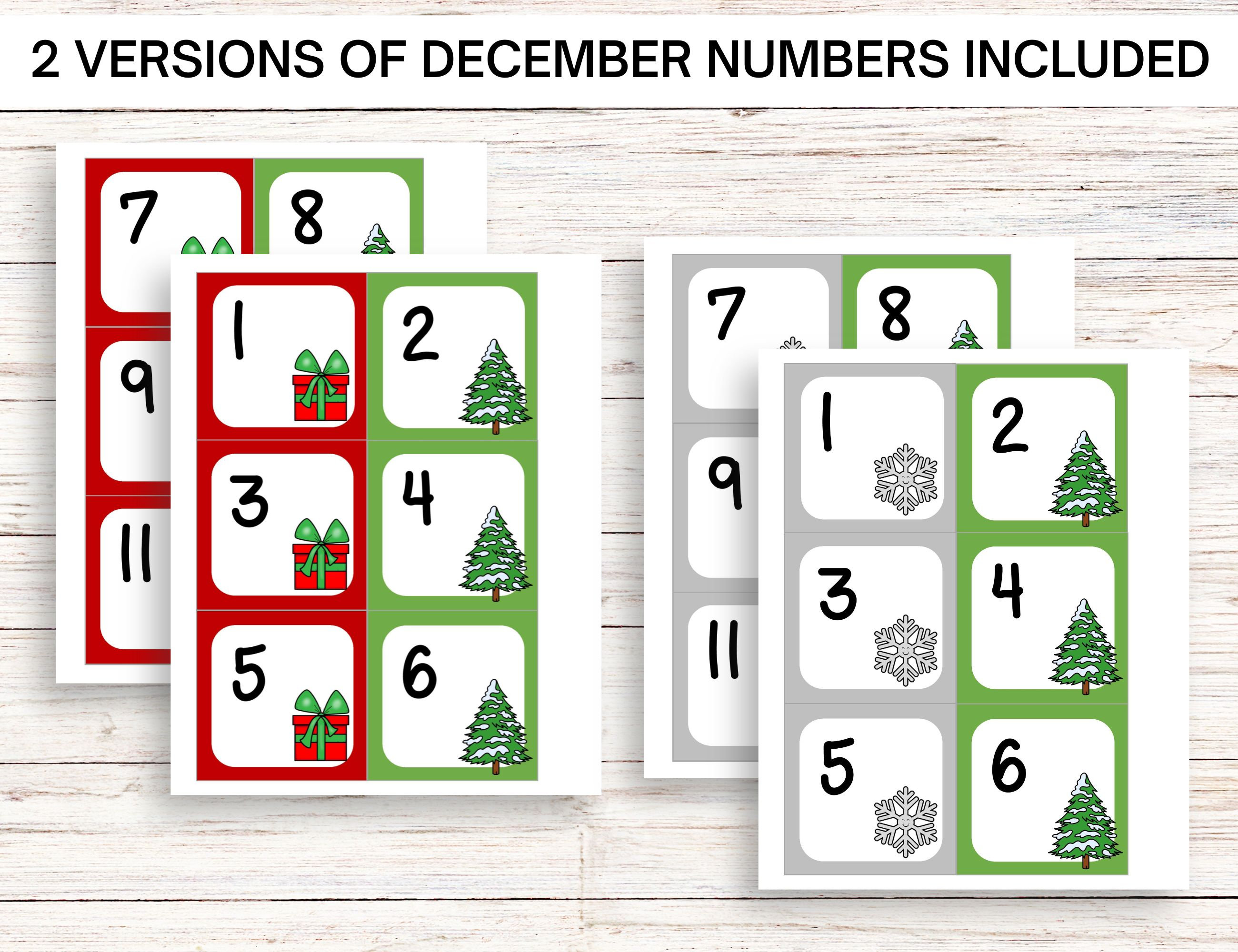 3 Month Printable Calendar Numbers BUNDLE in AB Pattern (november ...