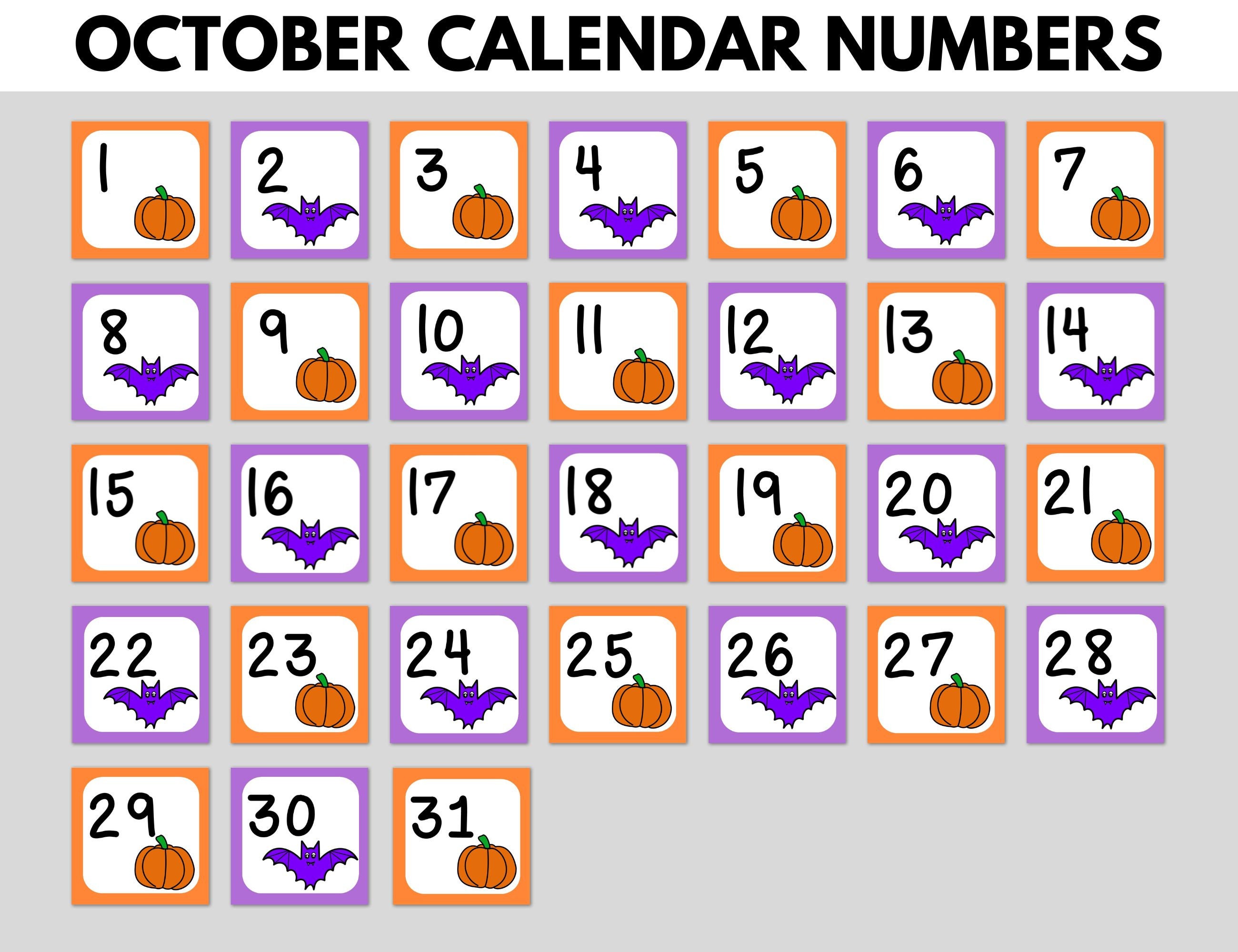 3 Month Printable Calendar Numbers BUNDLE in AB Pattern (august ...