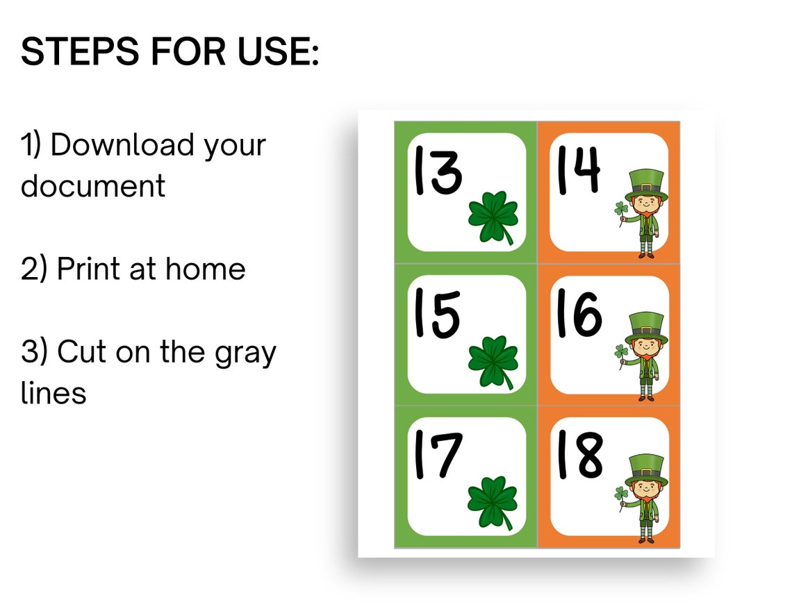 3 Month BUNDLE Calendar Numbers in AB Pattern (february, March, April ...