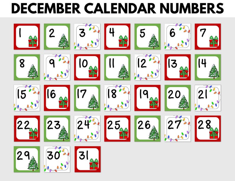 3 Month Printable Calendar Numbers BUNDLE in ABC Pattern (november ...