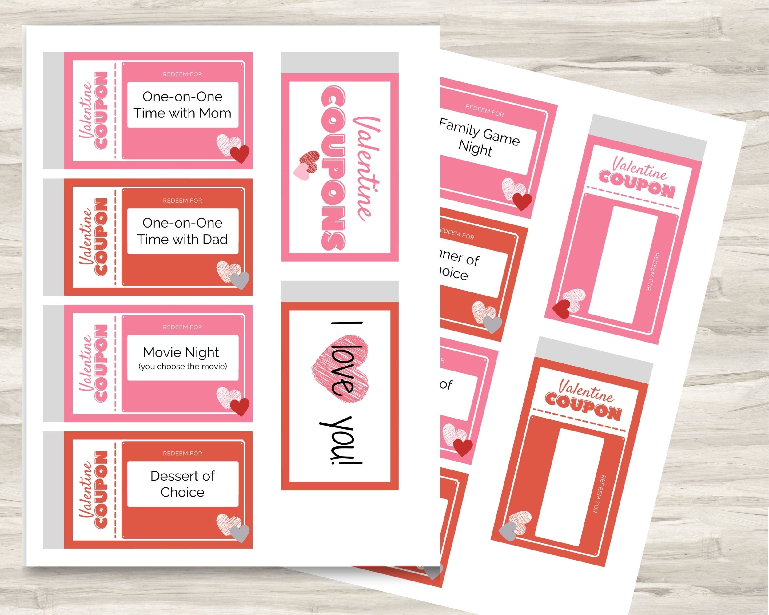 Valentine's Day Coupon Book for Kids - Etsy