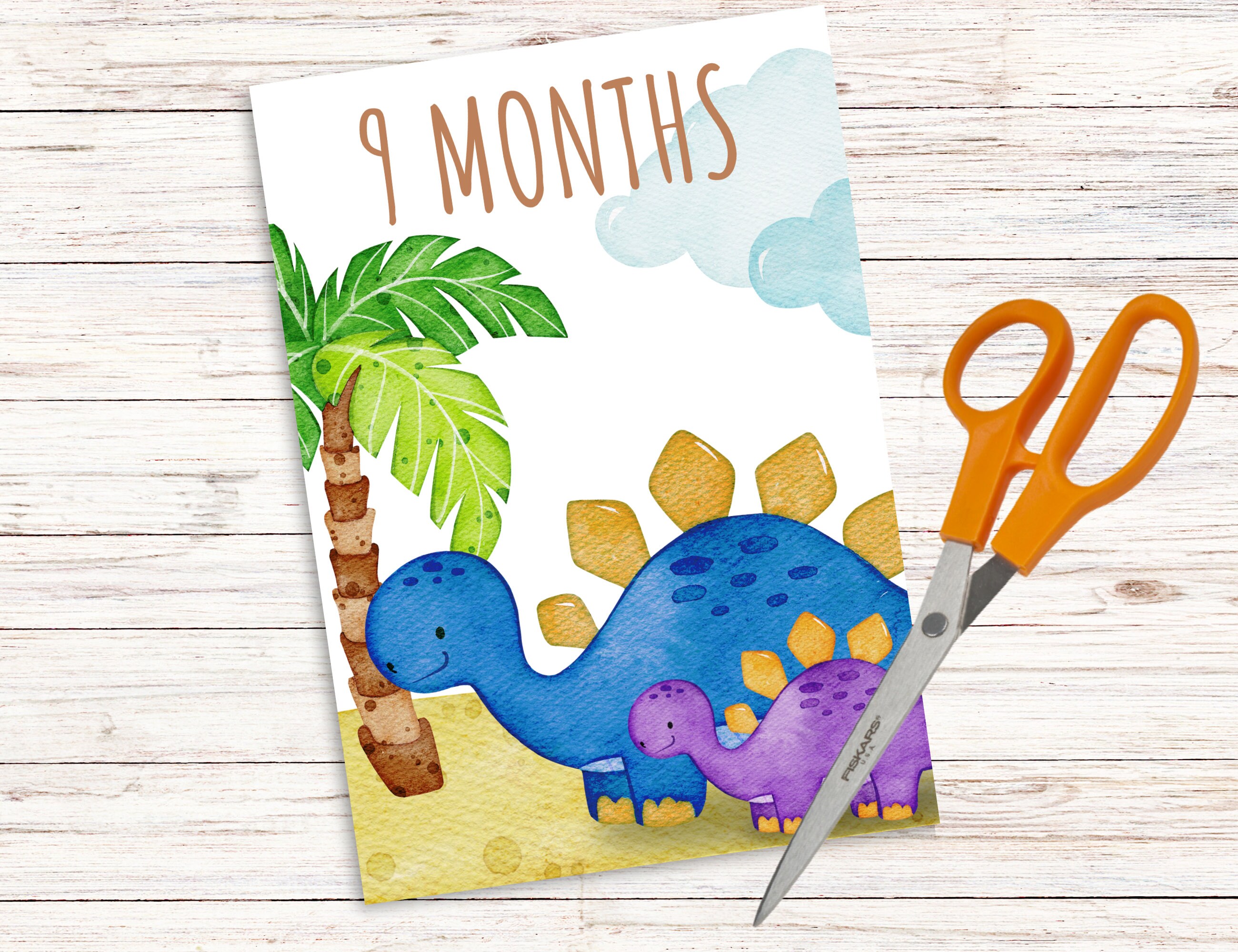 Baby Monthly Milestone Digital Printable Cards (dinosaurs) - Etsy