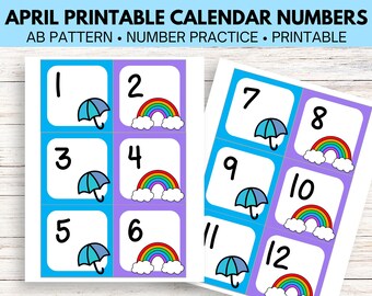 May Calendar Numbers in AB Pattern | Etsy