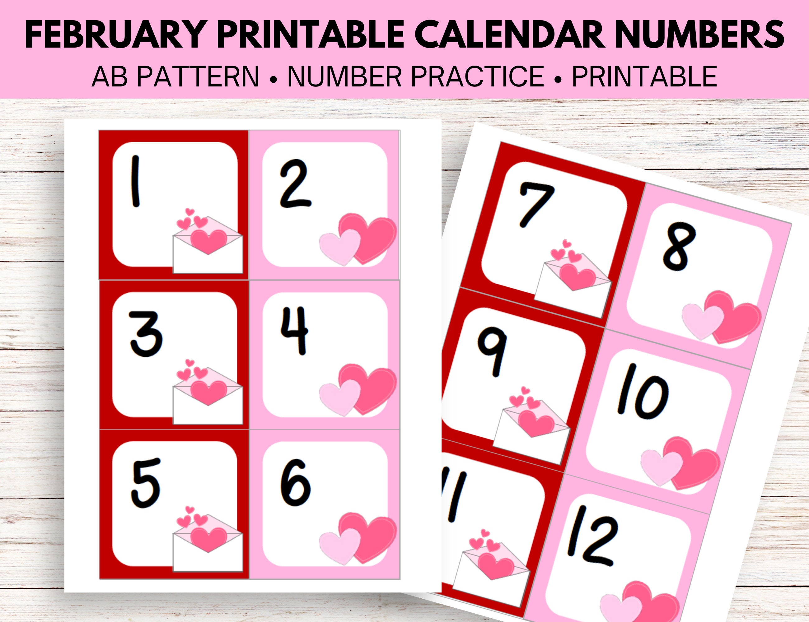 February Calendar Numbers in AB Pattern - Etsy