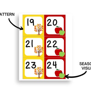 September Calendar Numbers in AB Pattern - Etsy