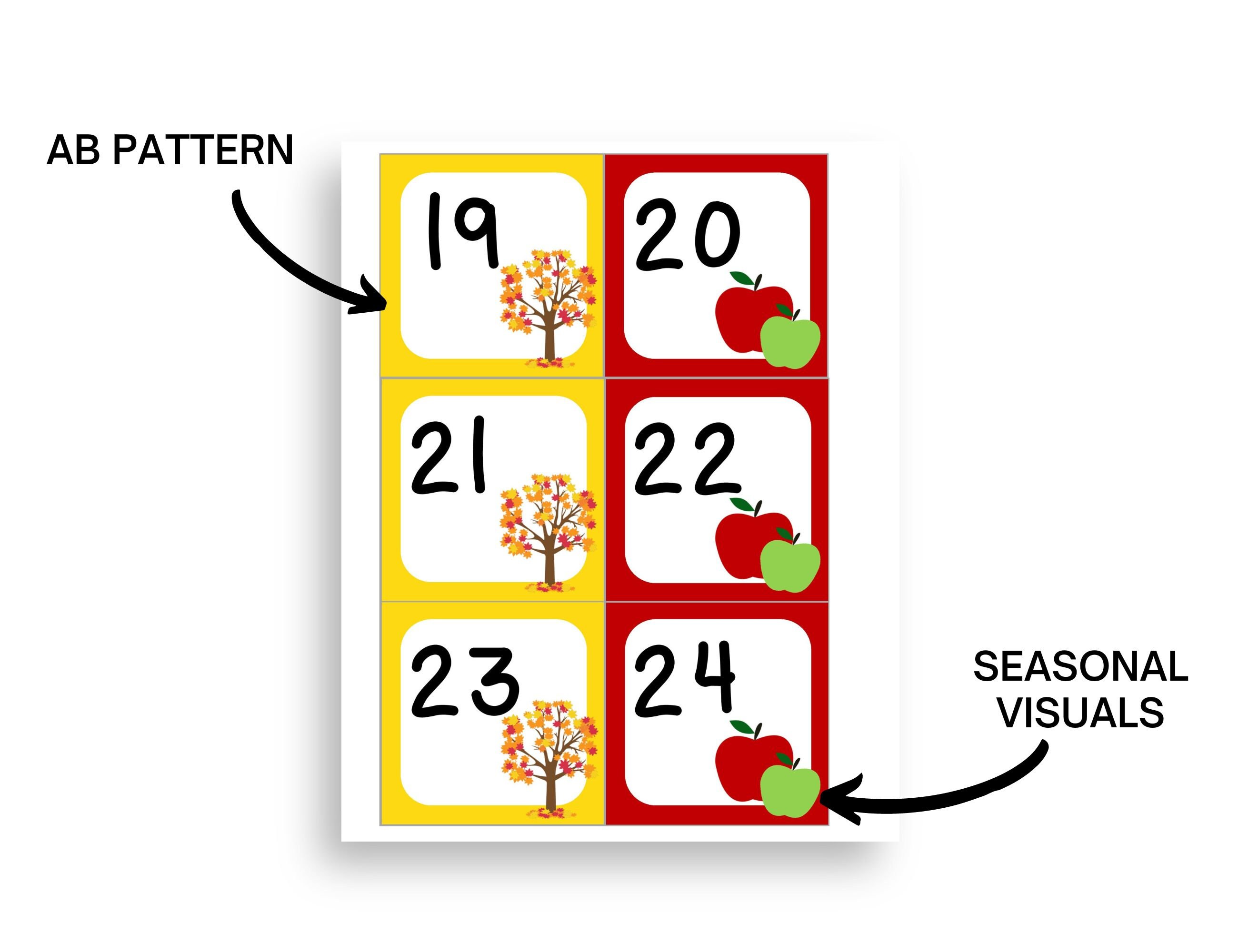 September Calendar Numbers in AB Pattern - Etsy