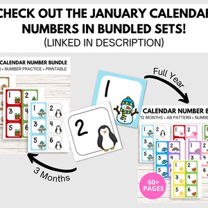 January Calendar Numbers in AB Pattern - Etsy