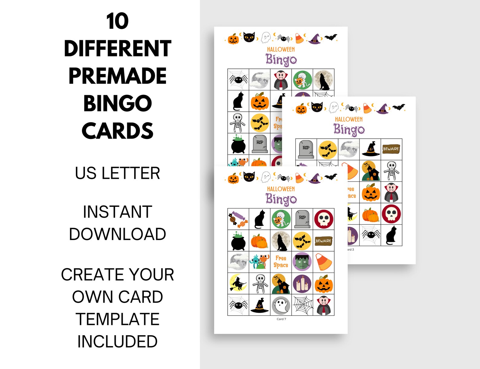 Printable Halloween BINGO Set - Etsy