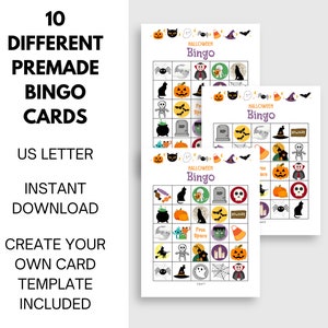 Printable Halloween BINGO Set - Etsy