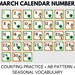 March Calendar Numbers in AB Pattern - Etsy