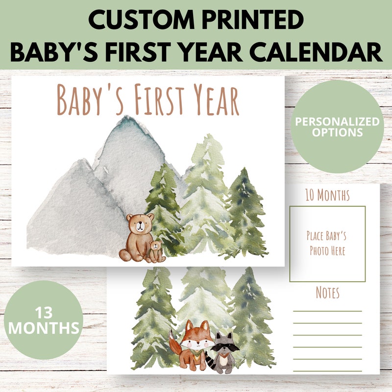 Baby First Year Calendar With Stickers - Etsy