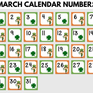 3 Month BUNDLE Calendar Numbers in AB Pattern (february, March, April ...