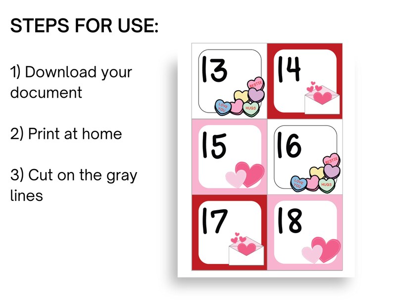 February Calendar Numbers in ABC Pattern - Etsy