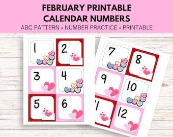 August Calendar Numbers in ABC Pattern - Etsy