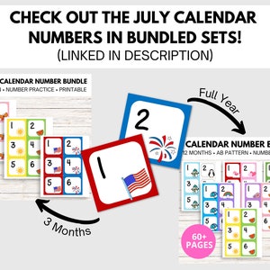 July Calendar Numbers in AB Pattern - Etsy