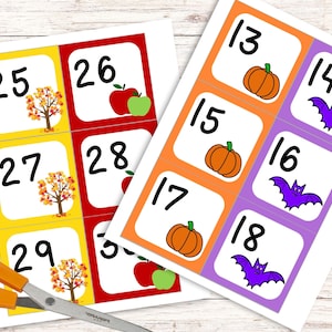 3 Month Printable Calendar Numbers BUNDLE in AB Pattern (august ...