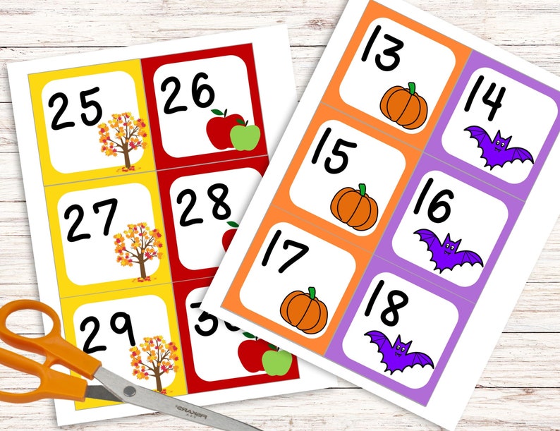 3 Month Printable Calendar Numbers BUNDLE in AB Pattern (august ...