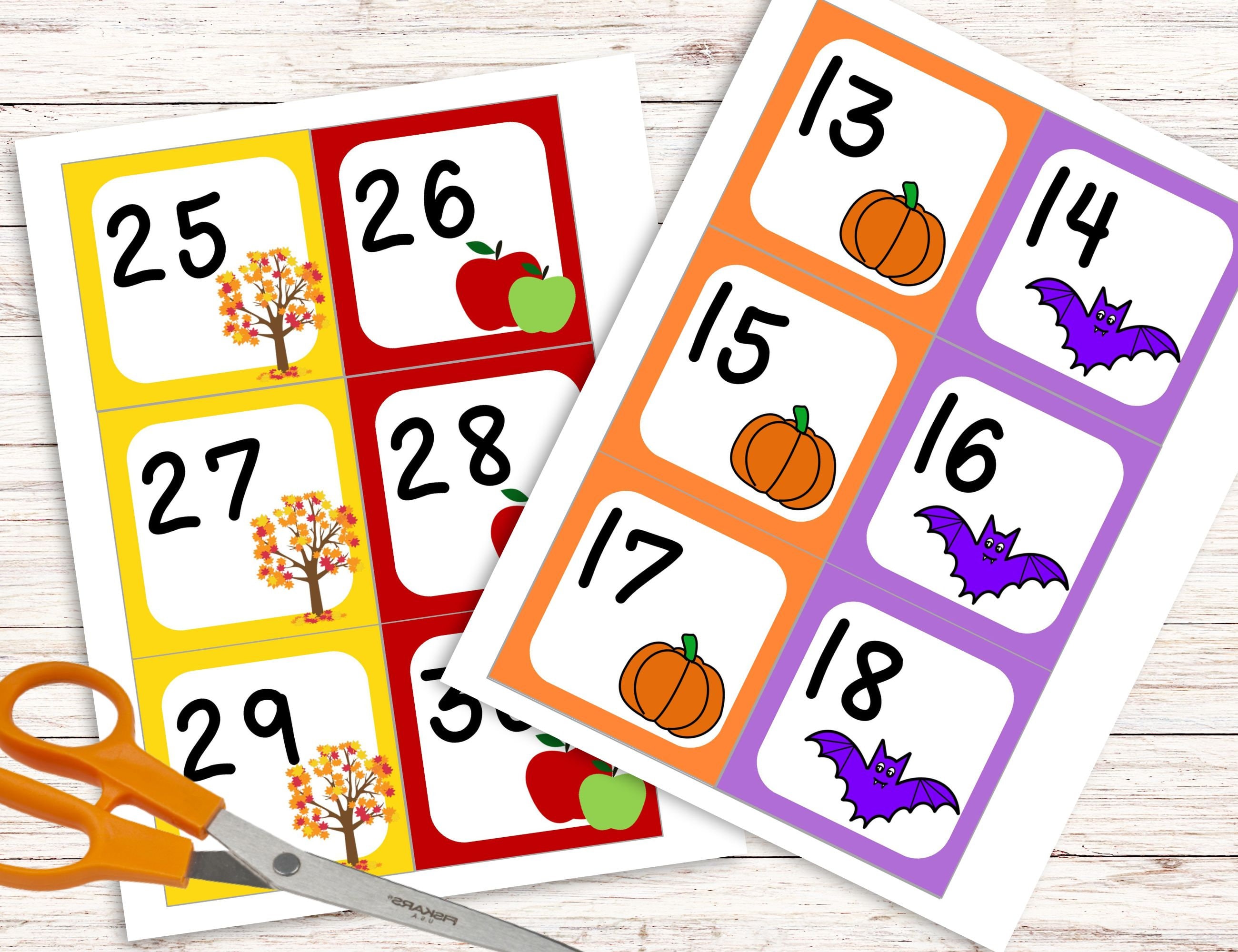 3 Month Printable Calendar Numbers BUNDLE in AB Pattern (august ...