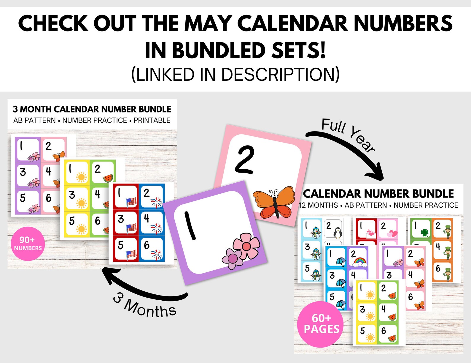 May Calendar Numbers in AB Pattern - Etsy