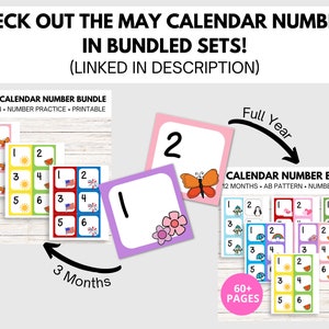 May Calendar Numbers in AB Pattern - Etsy