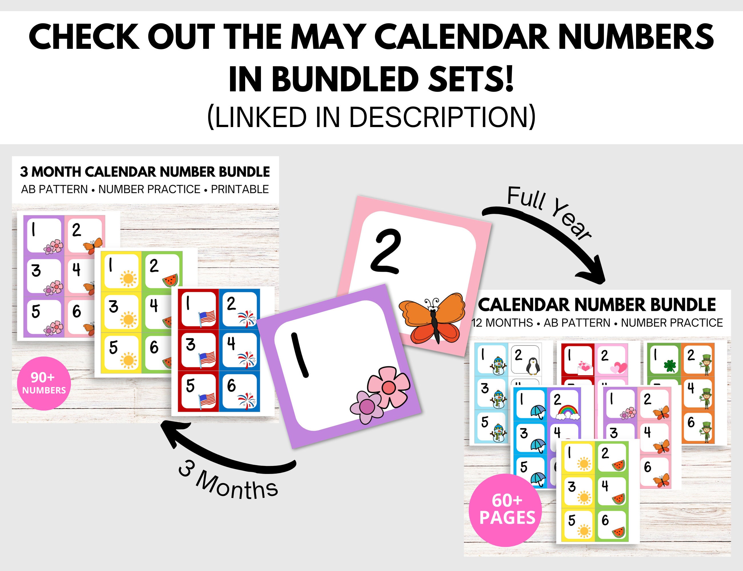 May Calendar Numbers in AB Pattern - Etsy