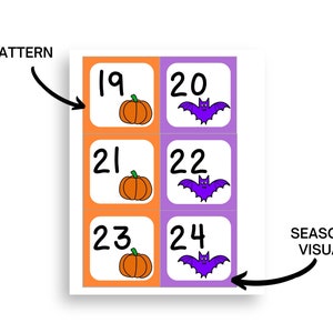 October Calendar Numbers in AB Pattern - Etsy