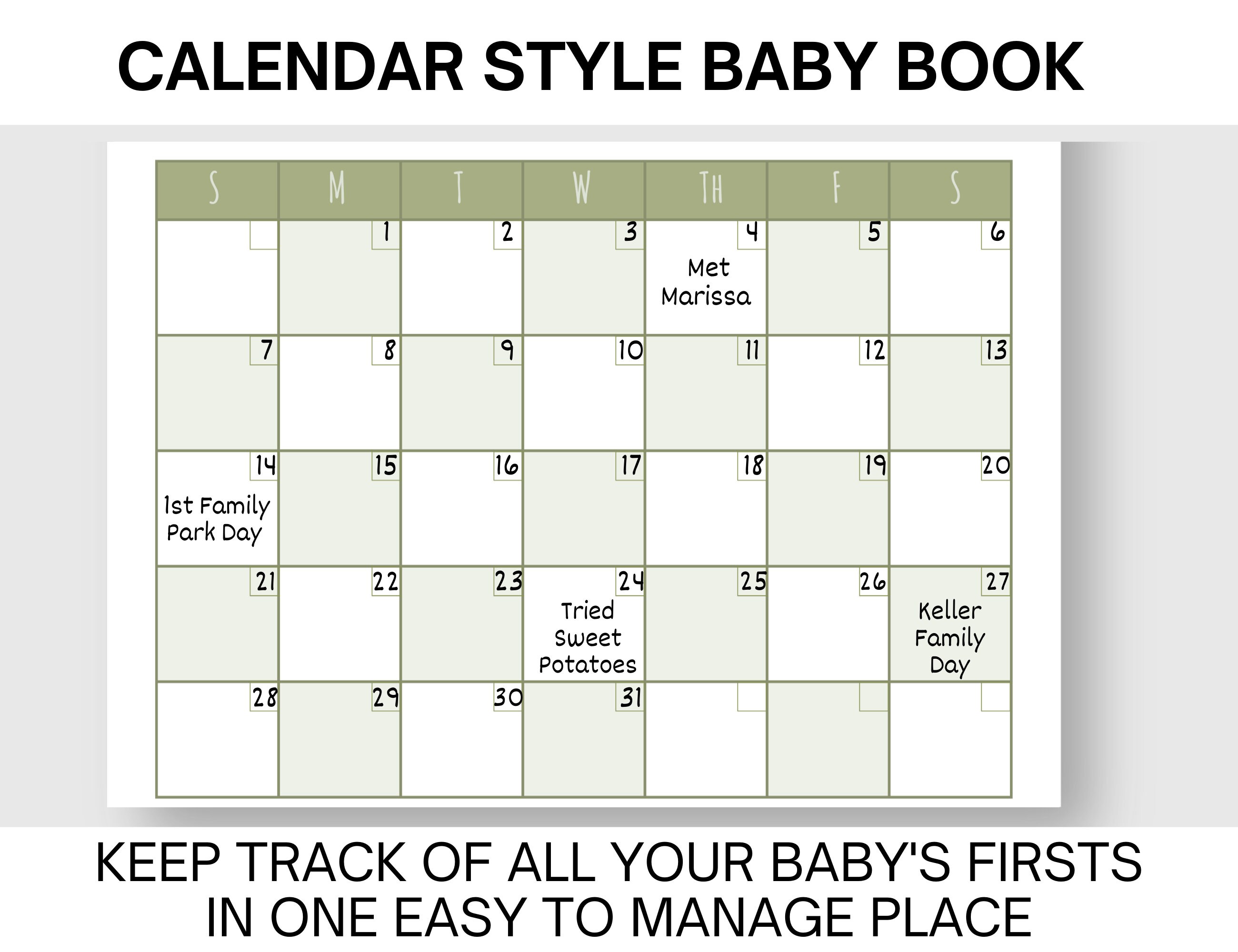 PRINTED Baby's First Year Calendar (camping Woodland Animals) - Etsy
