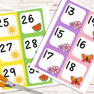 12 Month Calendar Numbers BUNDLE - Printable - AB Pattern - Full Year ...