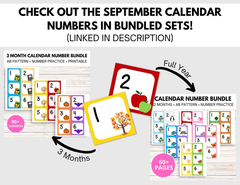 September Calendar Numbers in AB Pattern - Etsy