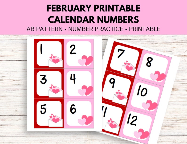 February Calendar Numbers in AB Pattern - Etsy