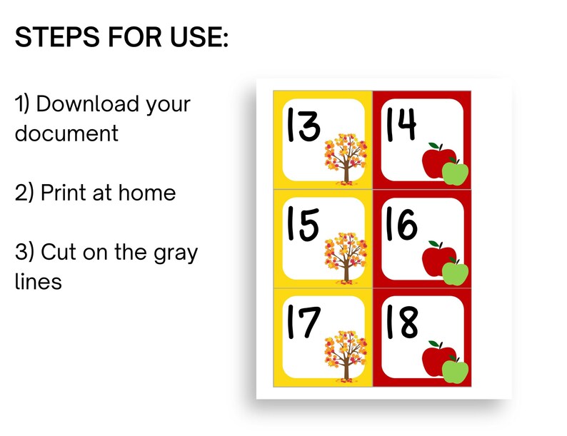 3 Month Printable Calendar Numbers BUNDLE in AB Pattern (august ...