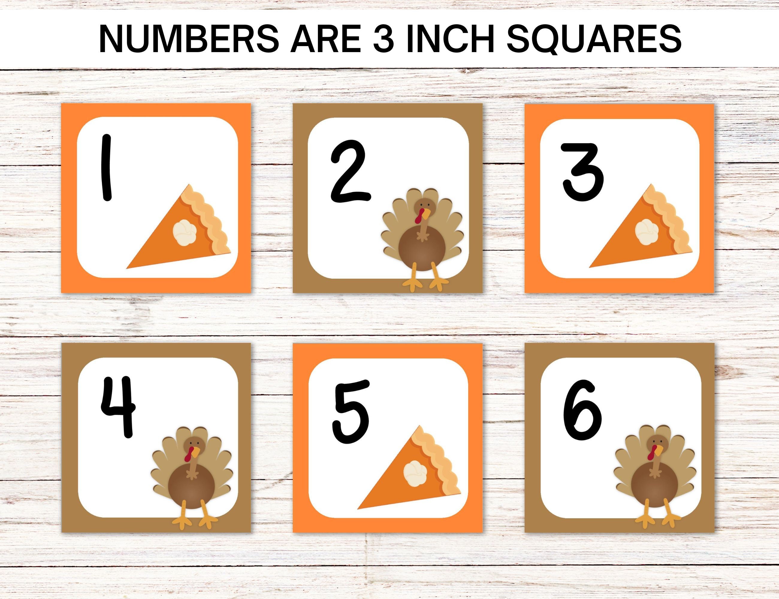 3 Month Printable Calendar Numbers BUNDLE in AB Pattern (november ...