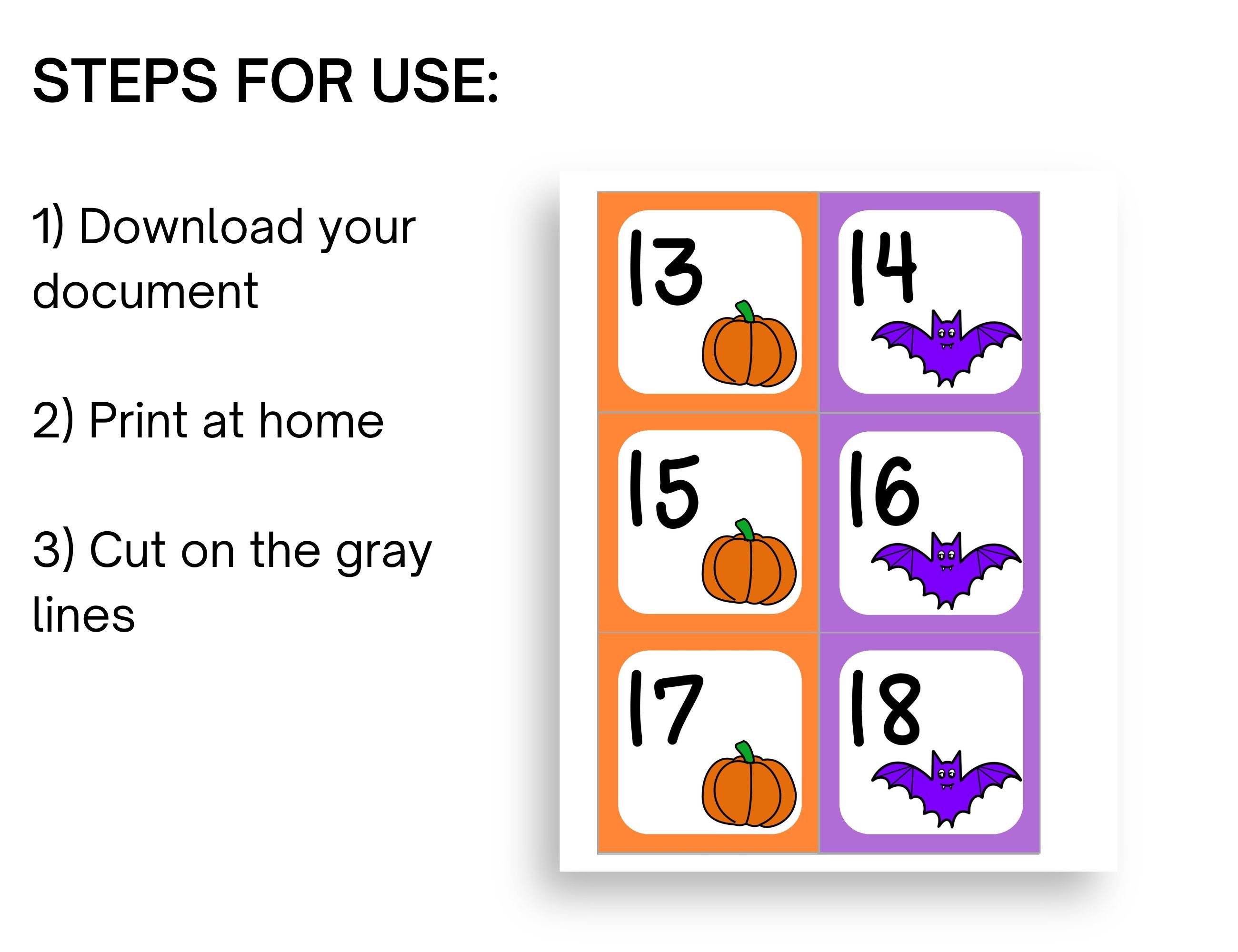 October Calendar Numbers in AB Pattern - Etsy