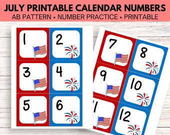 May Calendar Numbers in AB Pattern | Etsy