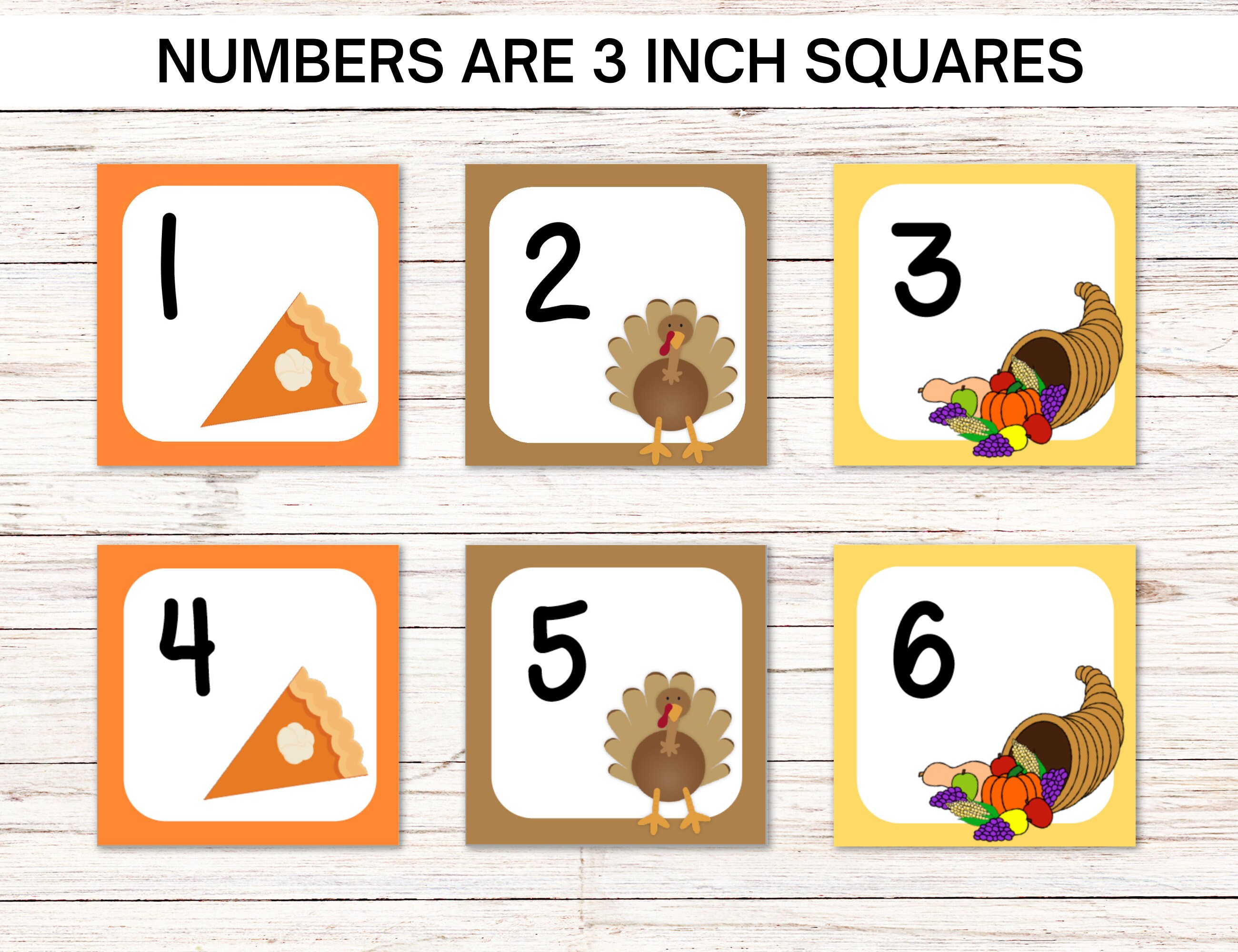 November Calendar Numbers in ABC Pattern - Etsy