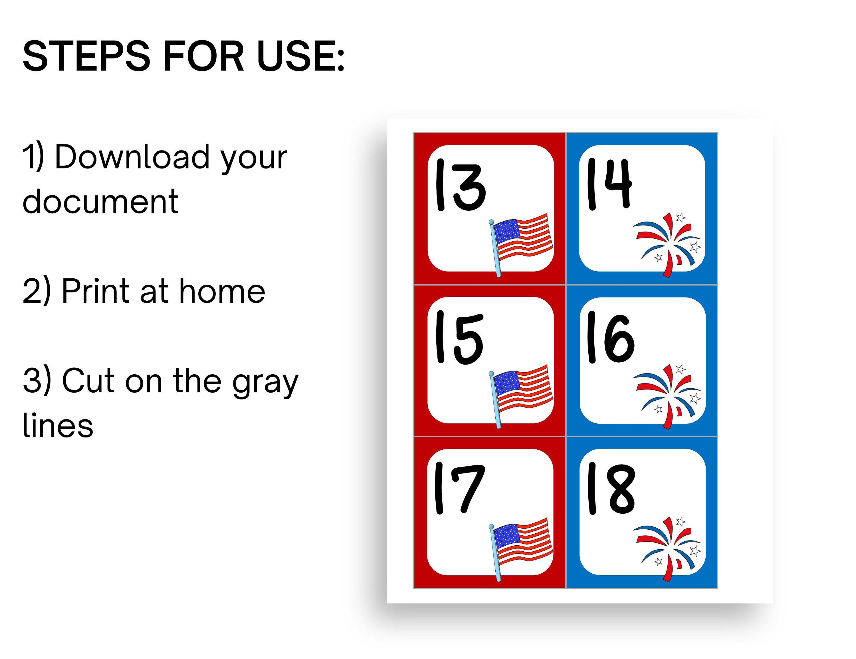 July Calendar Numbers in AB Pattern - Etsy