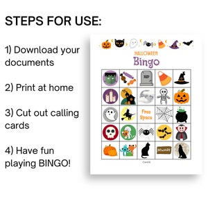 Printable Halloween BINGO Set - Etsy
