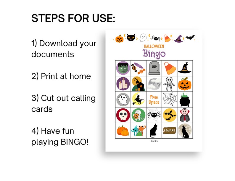 Printable Halloween BINGO Set - Etsy