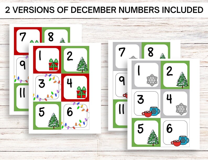 3 Month Printable Calendar Numbers BUNDLE in ABC Pattern (november ...