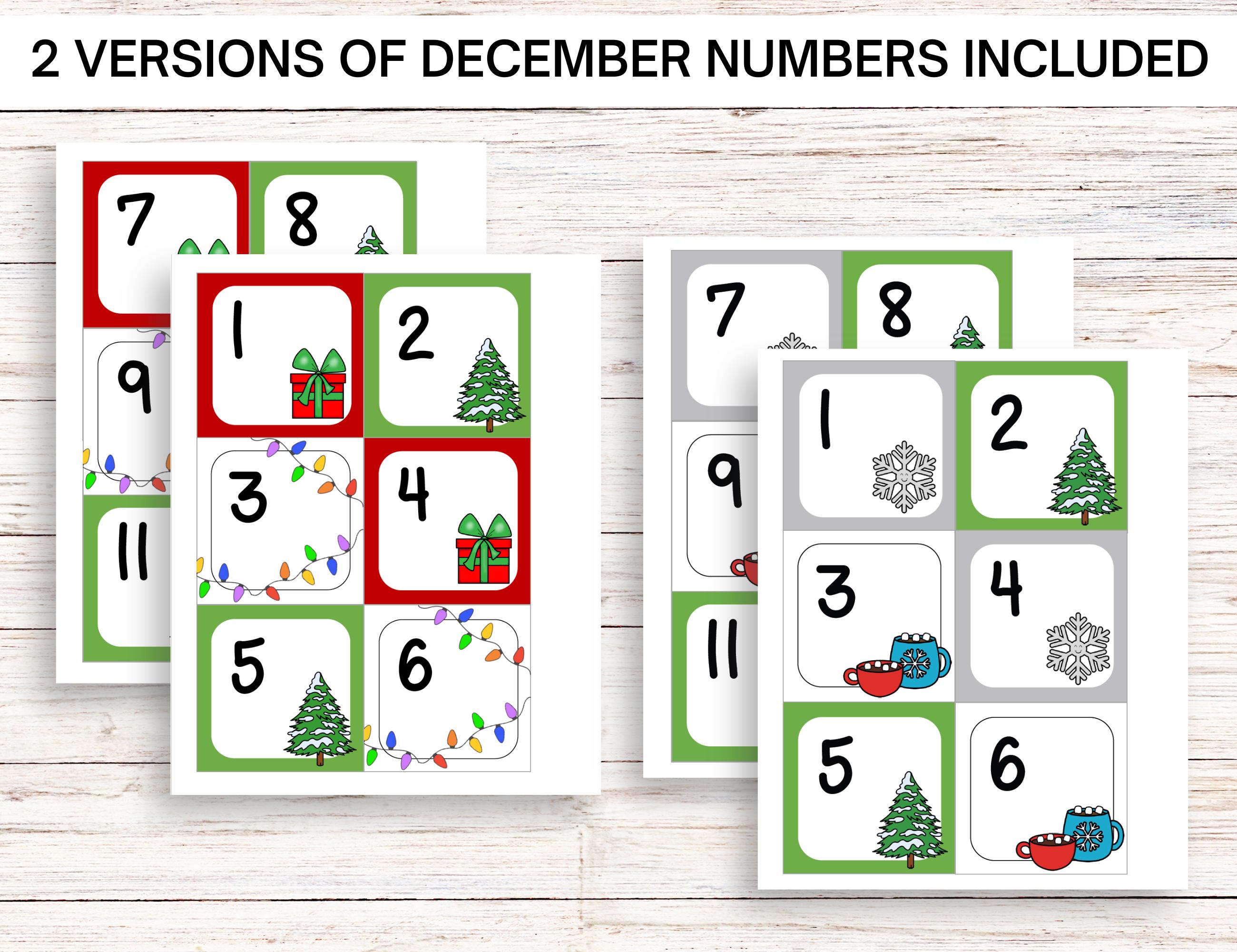 3 Month Printable Calendar Numbers BUNDLE in ABC Pattern (november ...