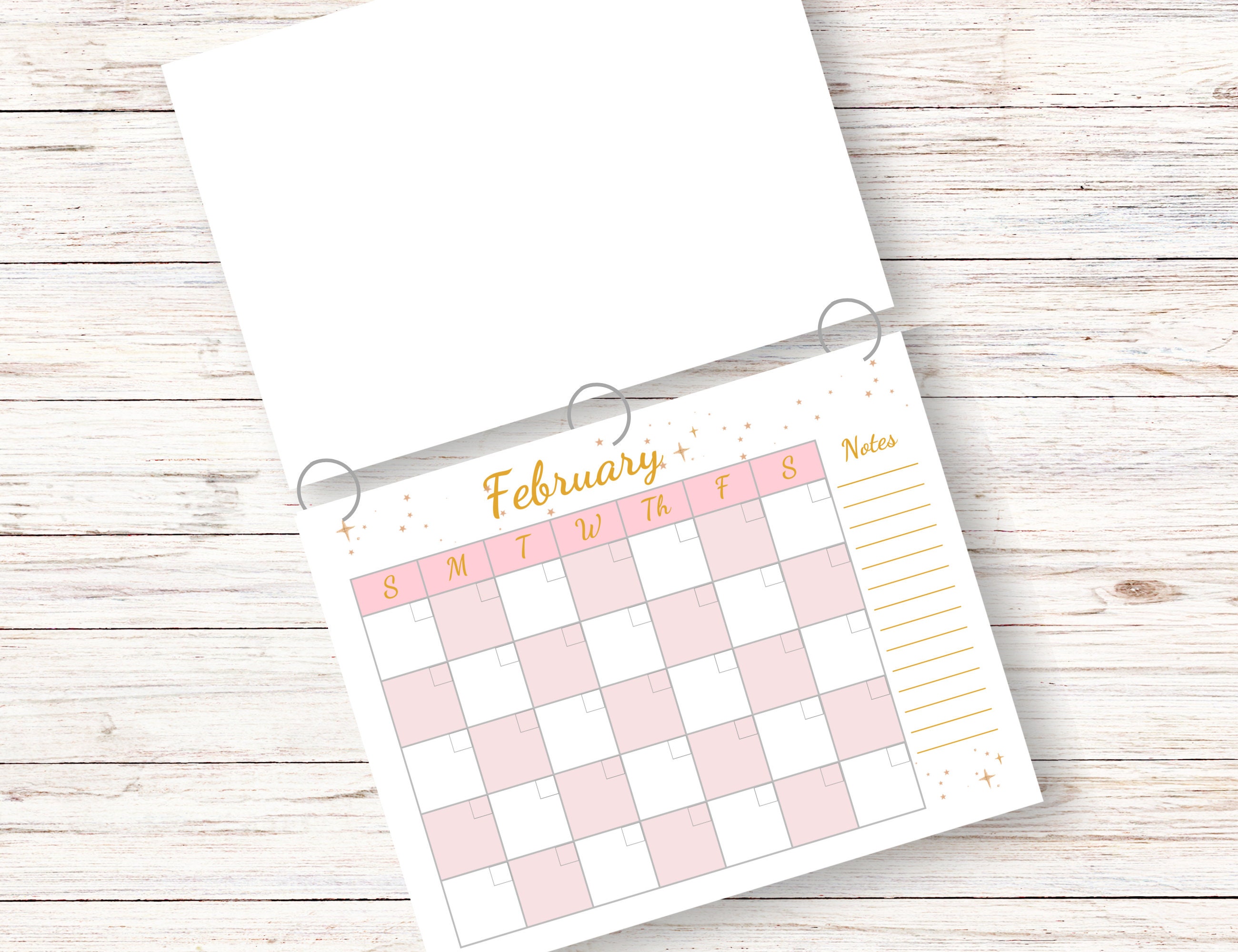 Baby's First Year Digital Printable Calendar pink Stars - Etsy