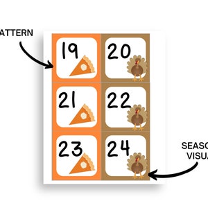 November Calendar Numbers in AB Pattern - Etsy