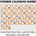 November Calendar Numbers in AB Pattern - Etsy