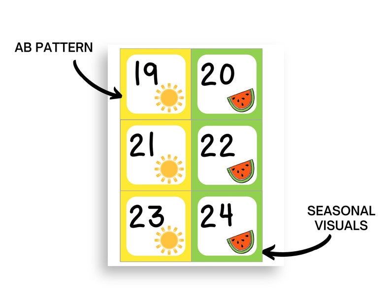 June Calendar Numbers in AB Pattern - Etsy