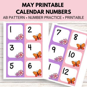 May Calendar Numbers in AB Pattern - Etsy