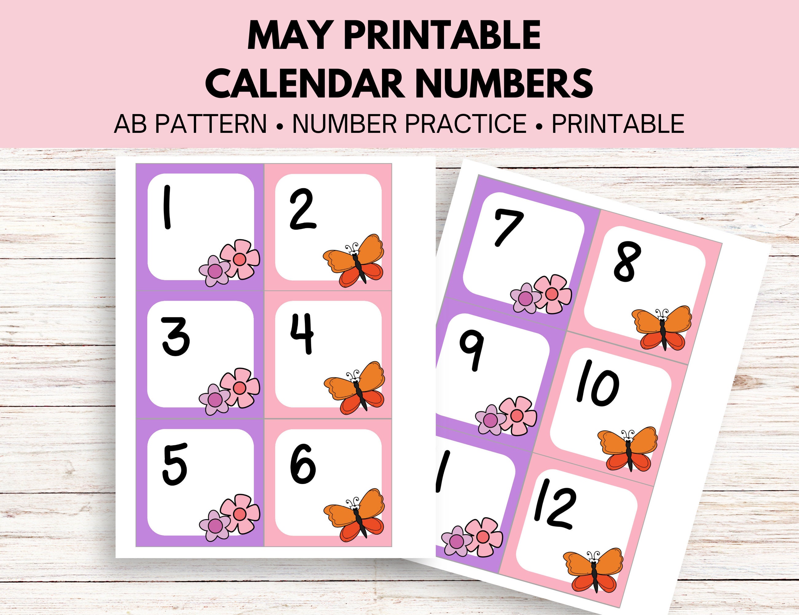 May Calendar Numbers in AB Pattern - Etsy