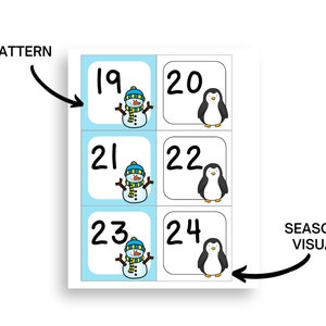January Calendar Numbers in AB Pattern - Etsy