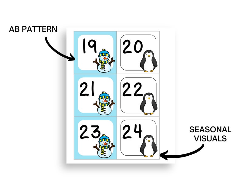 January Calendar Numbers in AB Pattern - Etsy