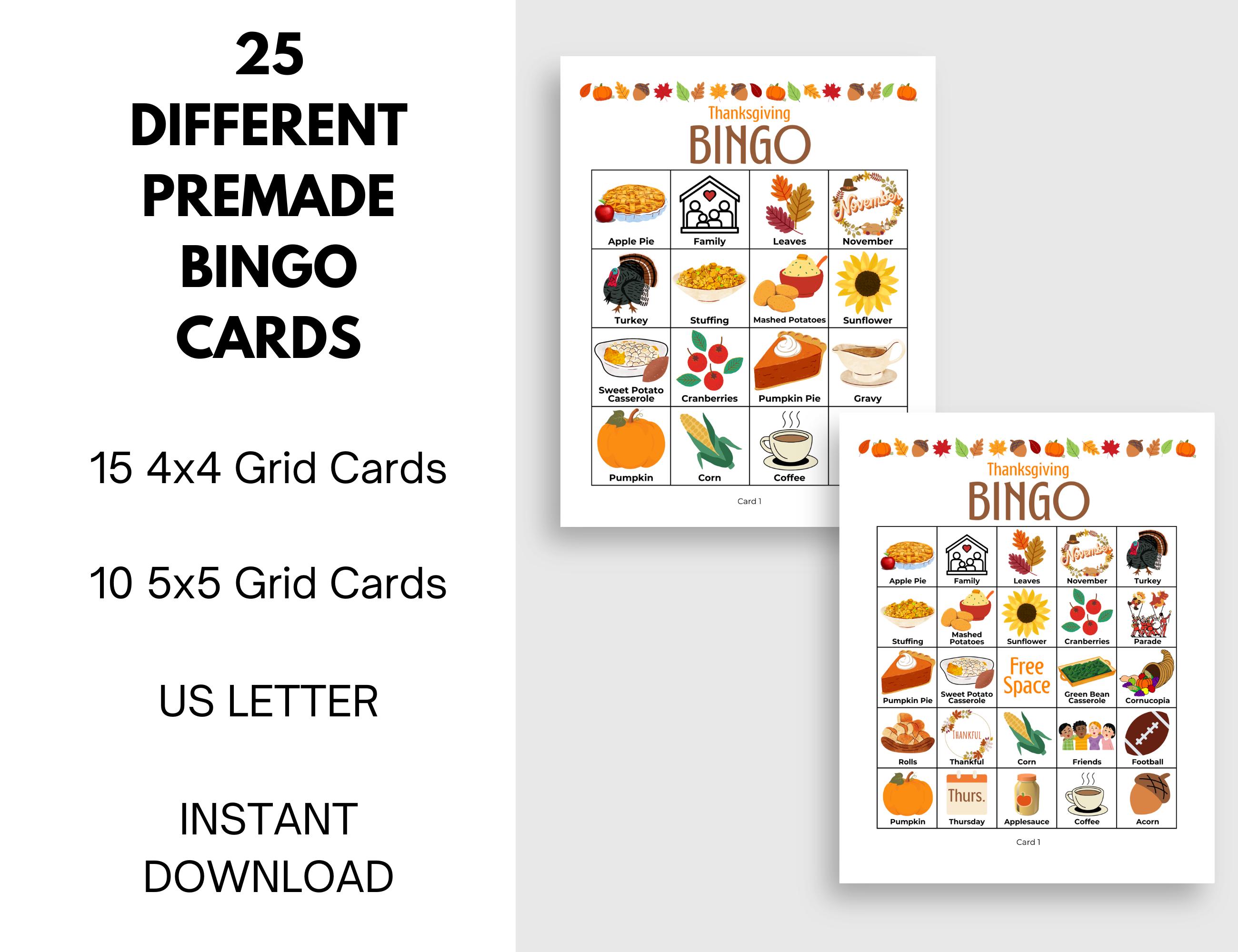 Printable Thanksgiving BINGO Set - Etsy