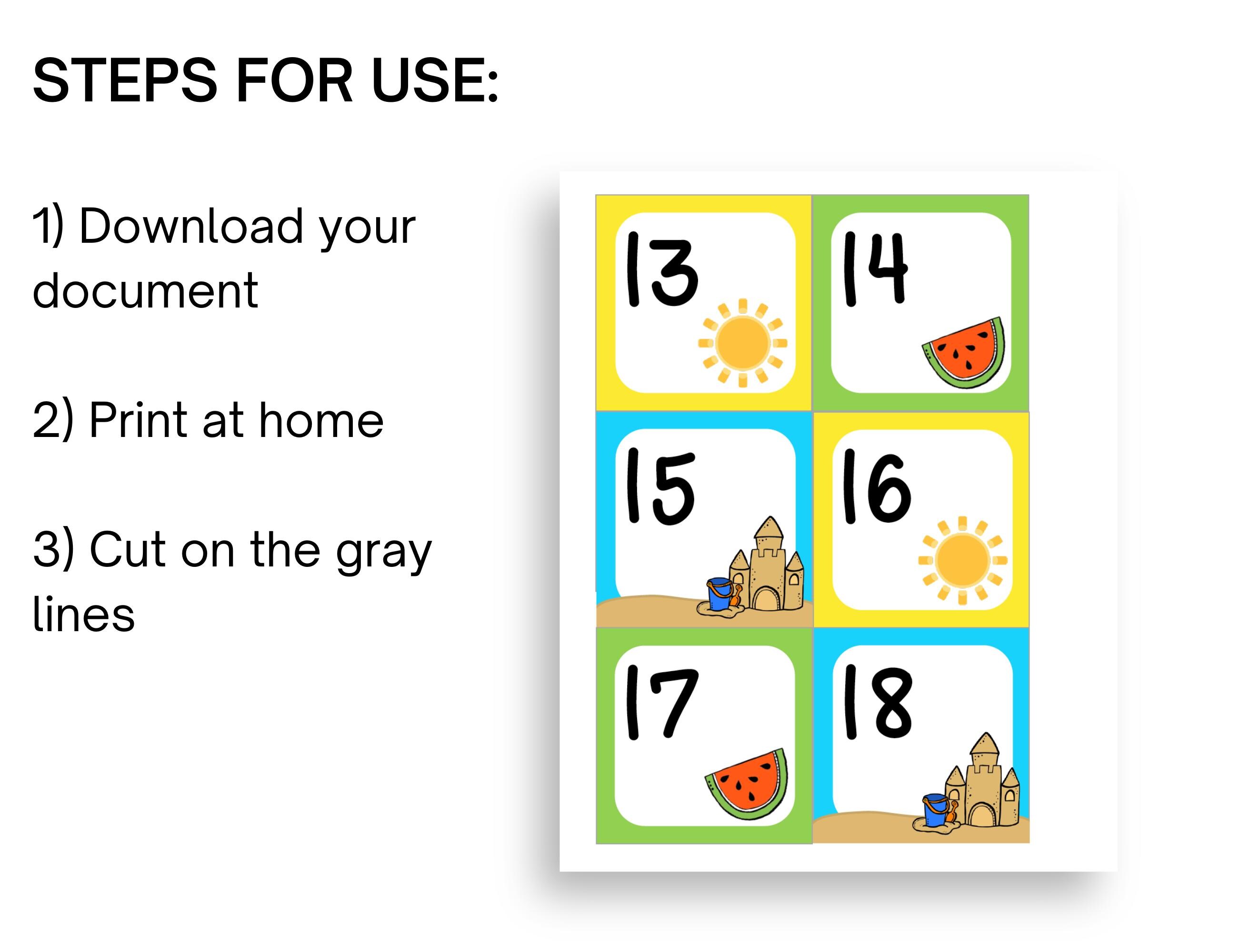 June Calendar Numbers in ABC Pattern - Etsy